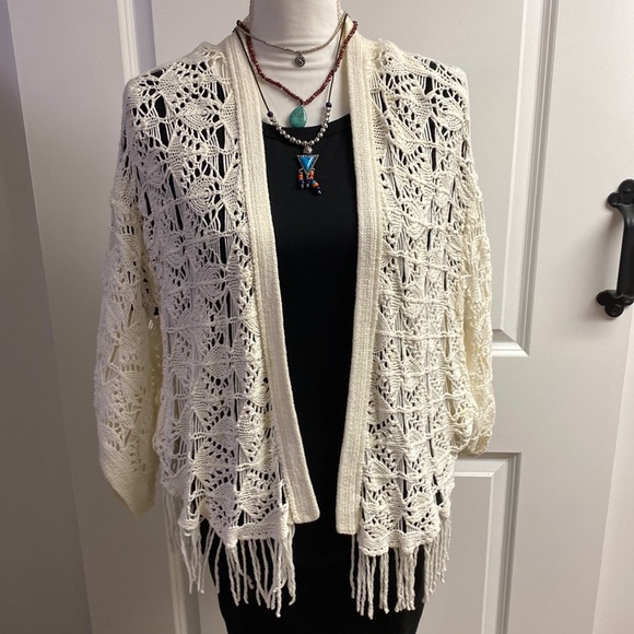 Roxy | Tops | Magnificent Crocheted Jacket Type Sweater By Roxy | Poshmark